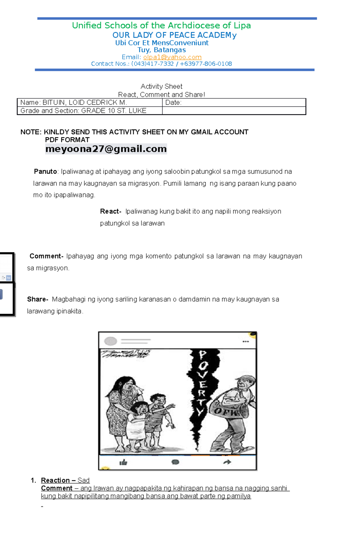 Activity Sheet Migrasyon React Comment and Share 1 - BS Architecture ...