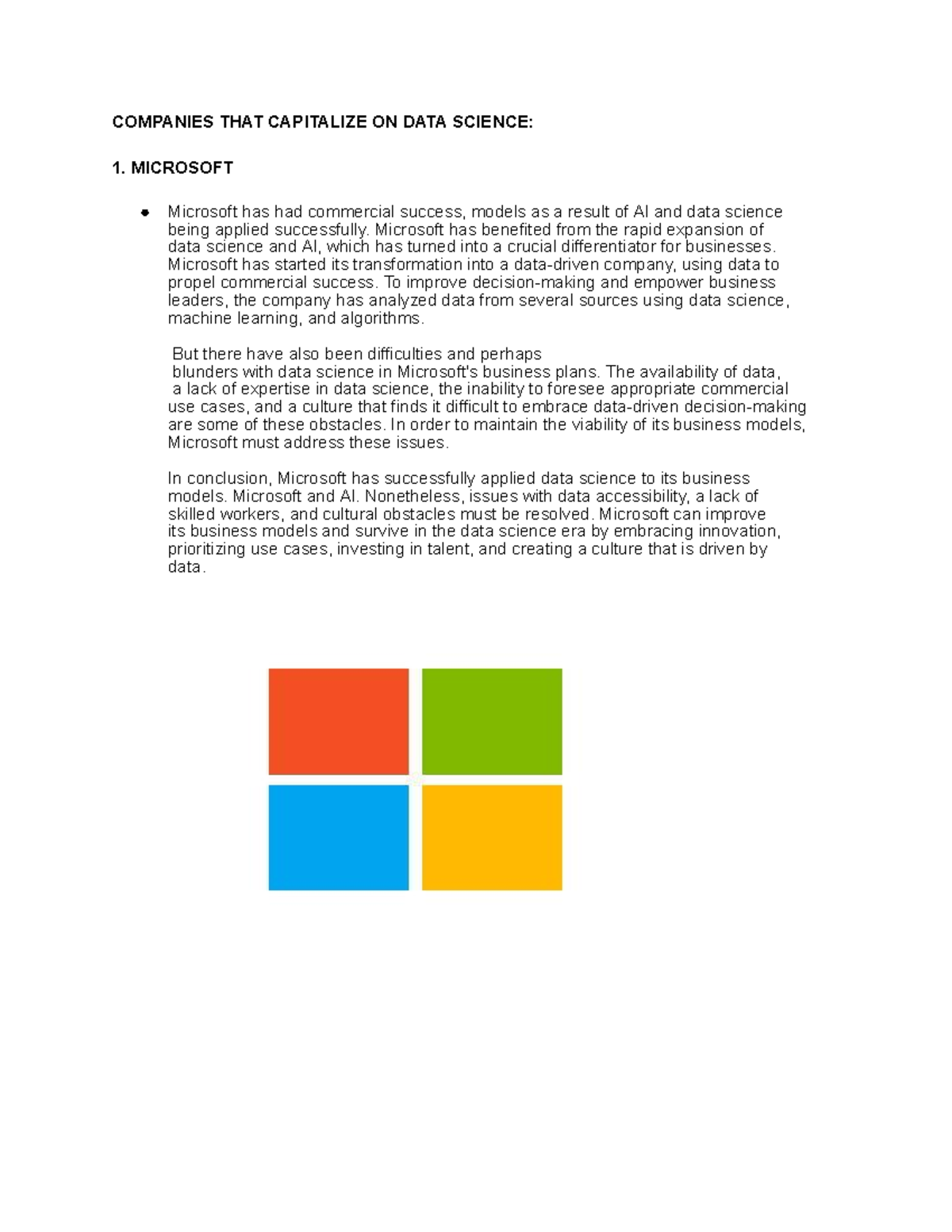 Data Science 10 TP - basta yan - COMPANIES THAT CAPITALIZE ON DATA ...