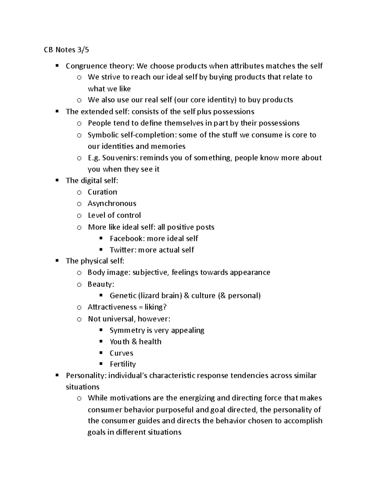 CB Notes 3-5 - CB Notes 3/5 Congruence theory: We choose products when ...