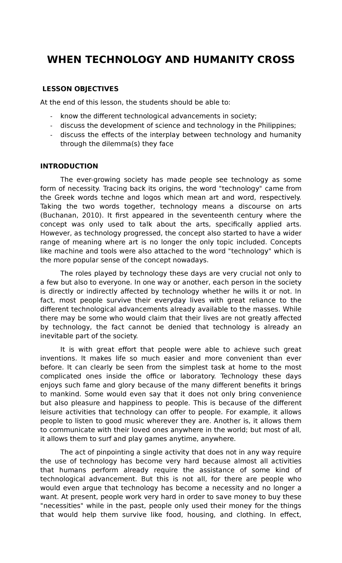 WHEN Technology AND Humanity Cross - WHEN TECHNOLOGY AND HUMANITY CROSS ...