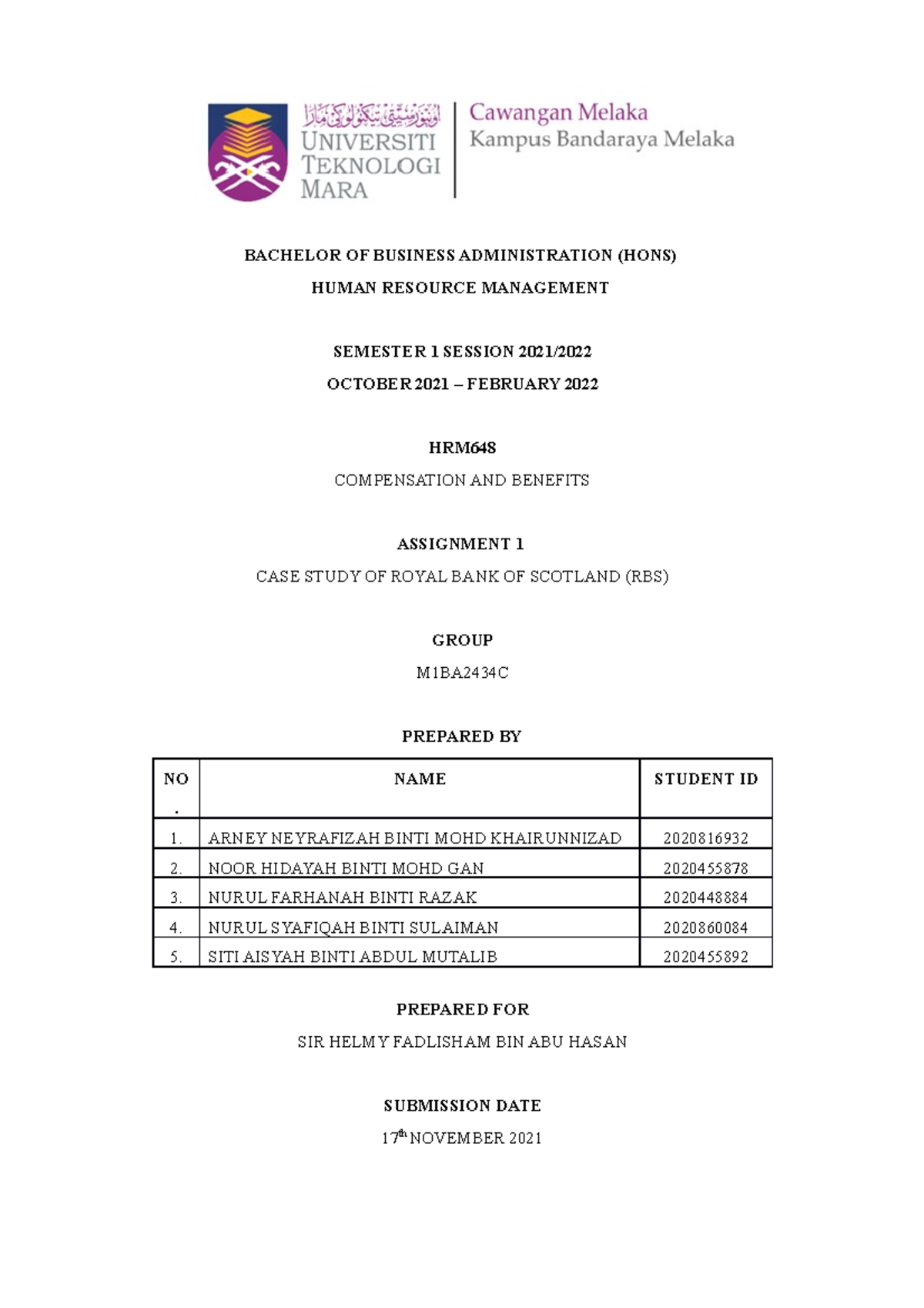 CASE Study OF RBS (1)aisyah latest - Issues in Human Resource ...