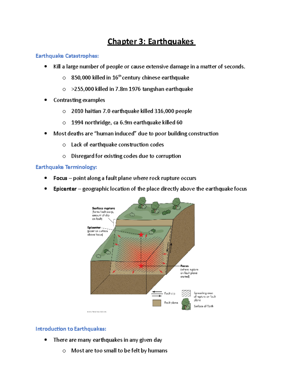 GEO Chapter 3 - Rona Donahoe - Chapter 3: Earthquakes Earthquake ...