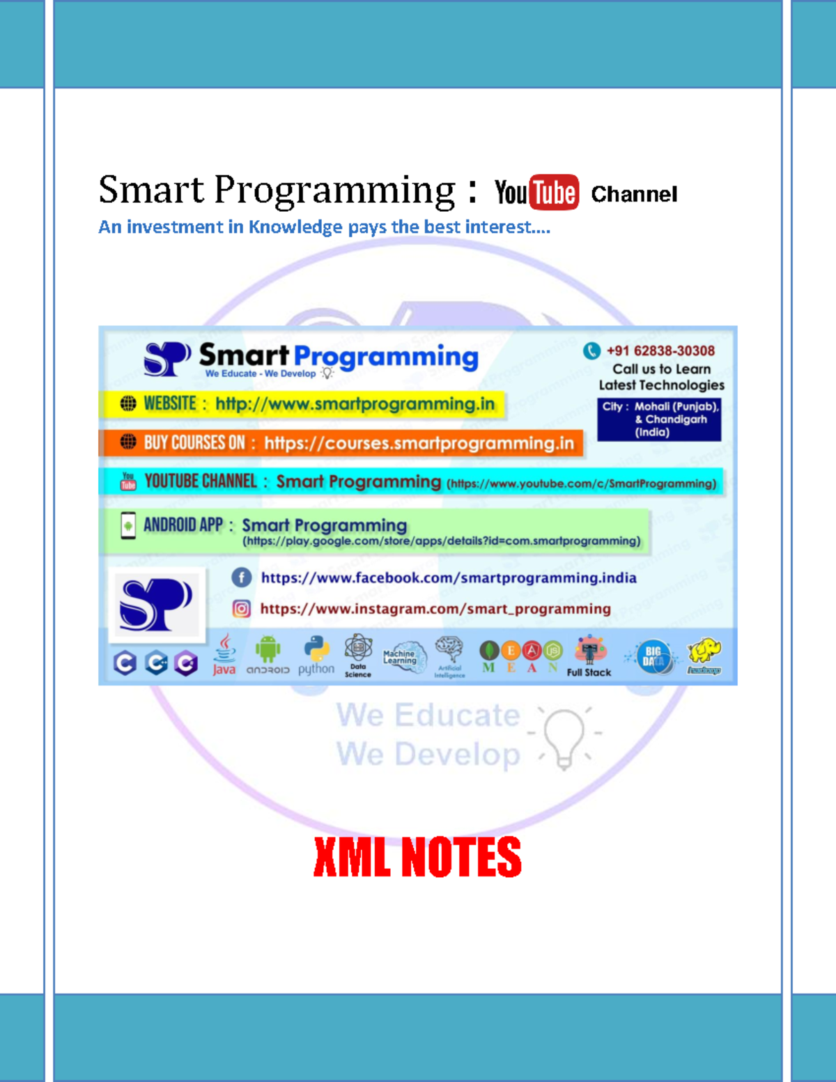 5 XML Notes lyst6823 - Smart Programming : Channel An investment in ...