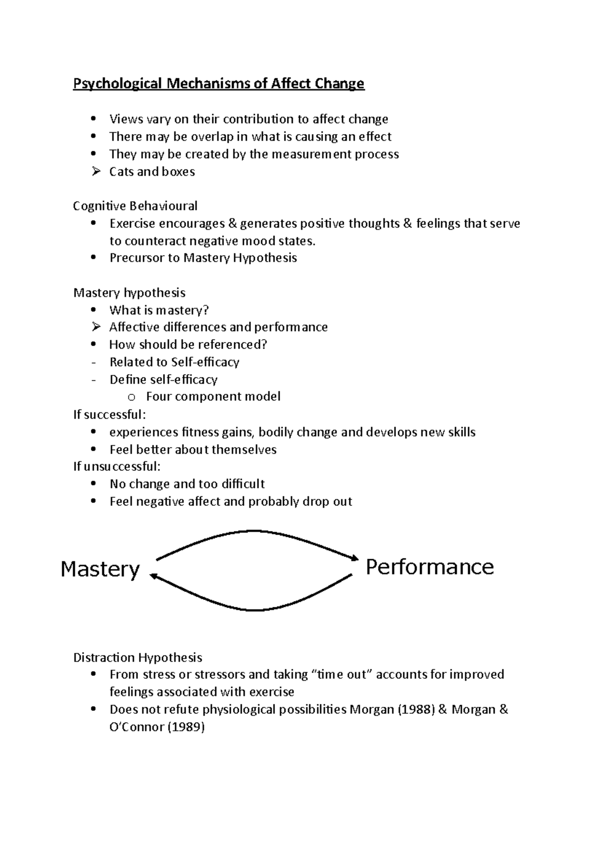 Psychological Mechanisms of Affect Change - Precursor to Mastery ...