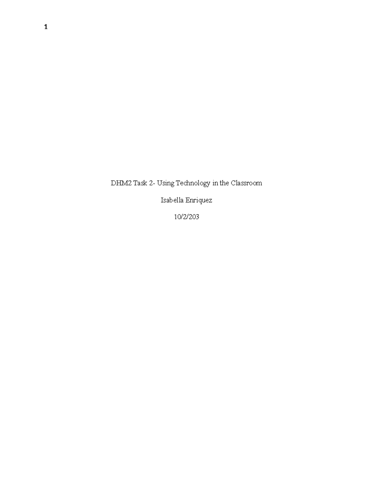 DHM2 Task 2 - nnnnaaaa - DHM2 Task 2- Using Technology in the Classroom ...