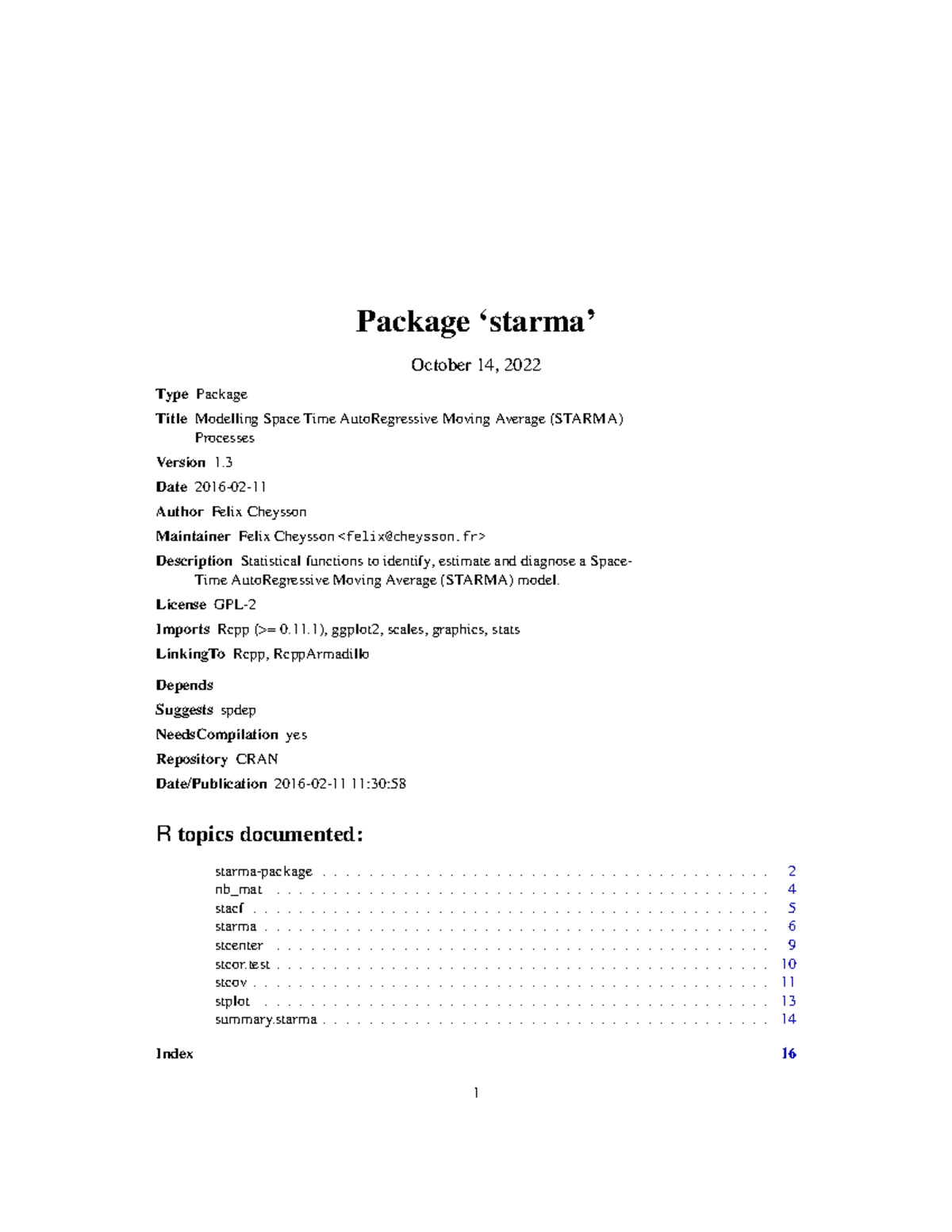 Starma - Package ‘starma’ October 14, 2022 Type Package Title Modelling ...