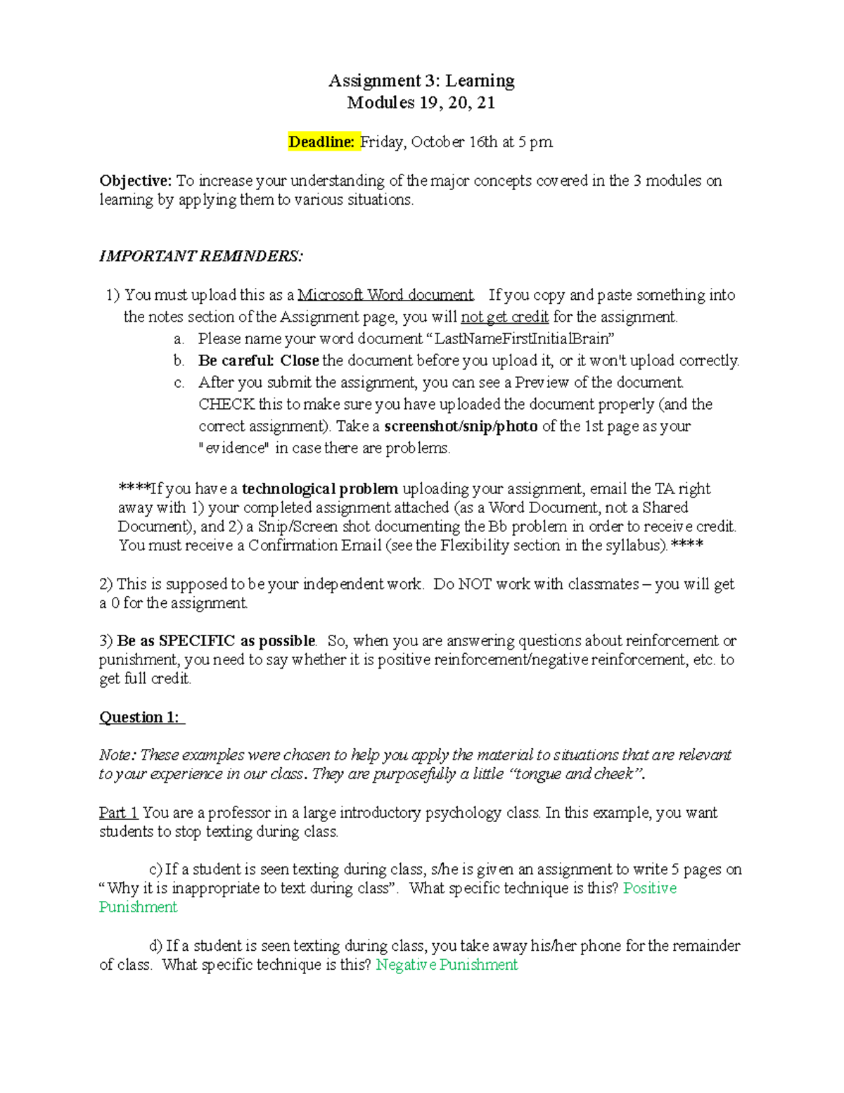 Shah RLearning - Homework with answers - Assignment 3: Learning Modules ...