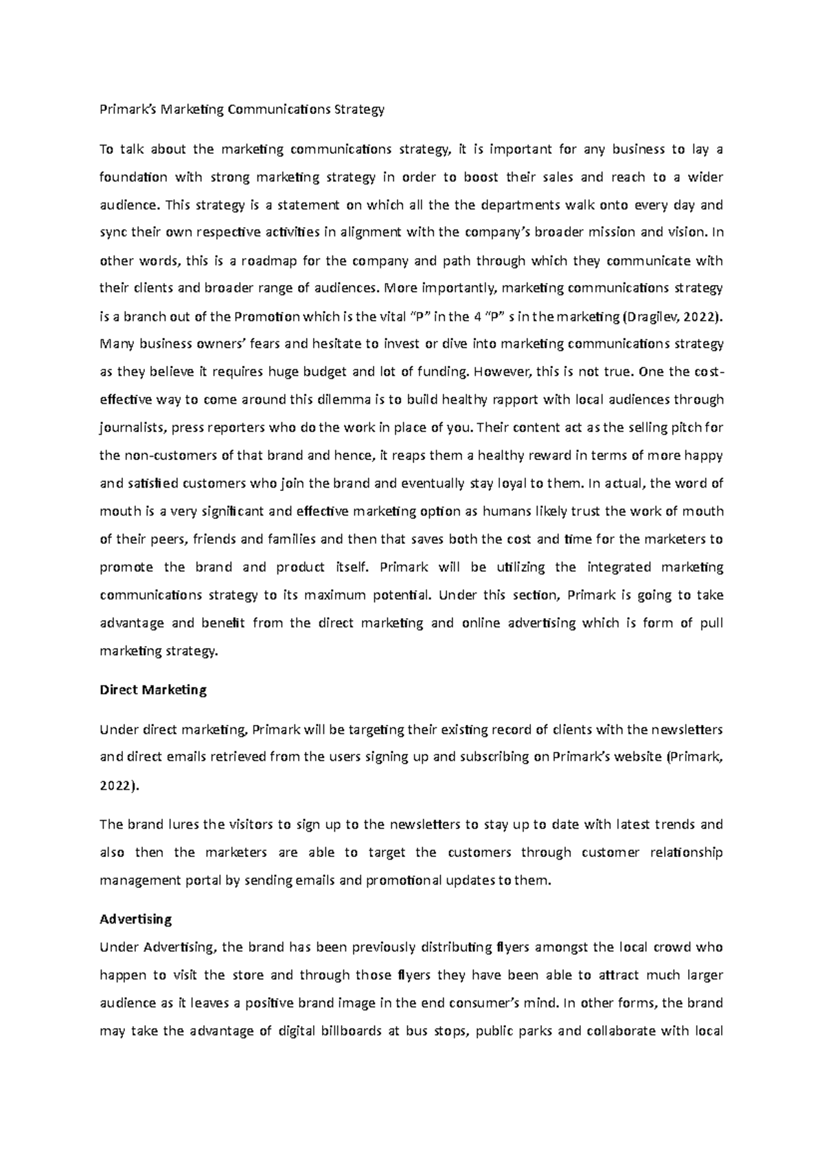 Primark's Communication strategy - Primark’s Marketing Communications ...