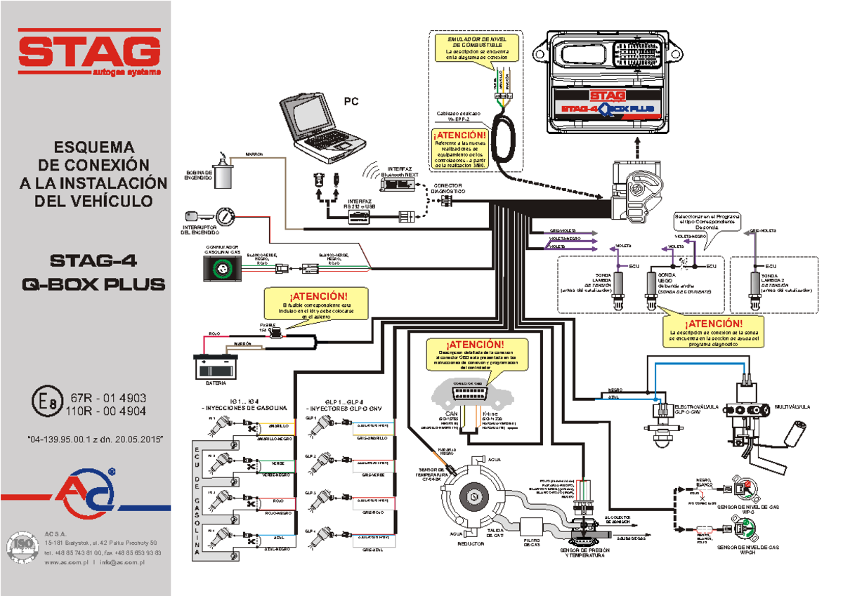 STAG-4 Q-BOX PLUS - Wiring diagram [2015 .05.20] ESP - WPGH 12 34 5 PC 1 2 4 2 14 B/G 3 43640 ...