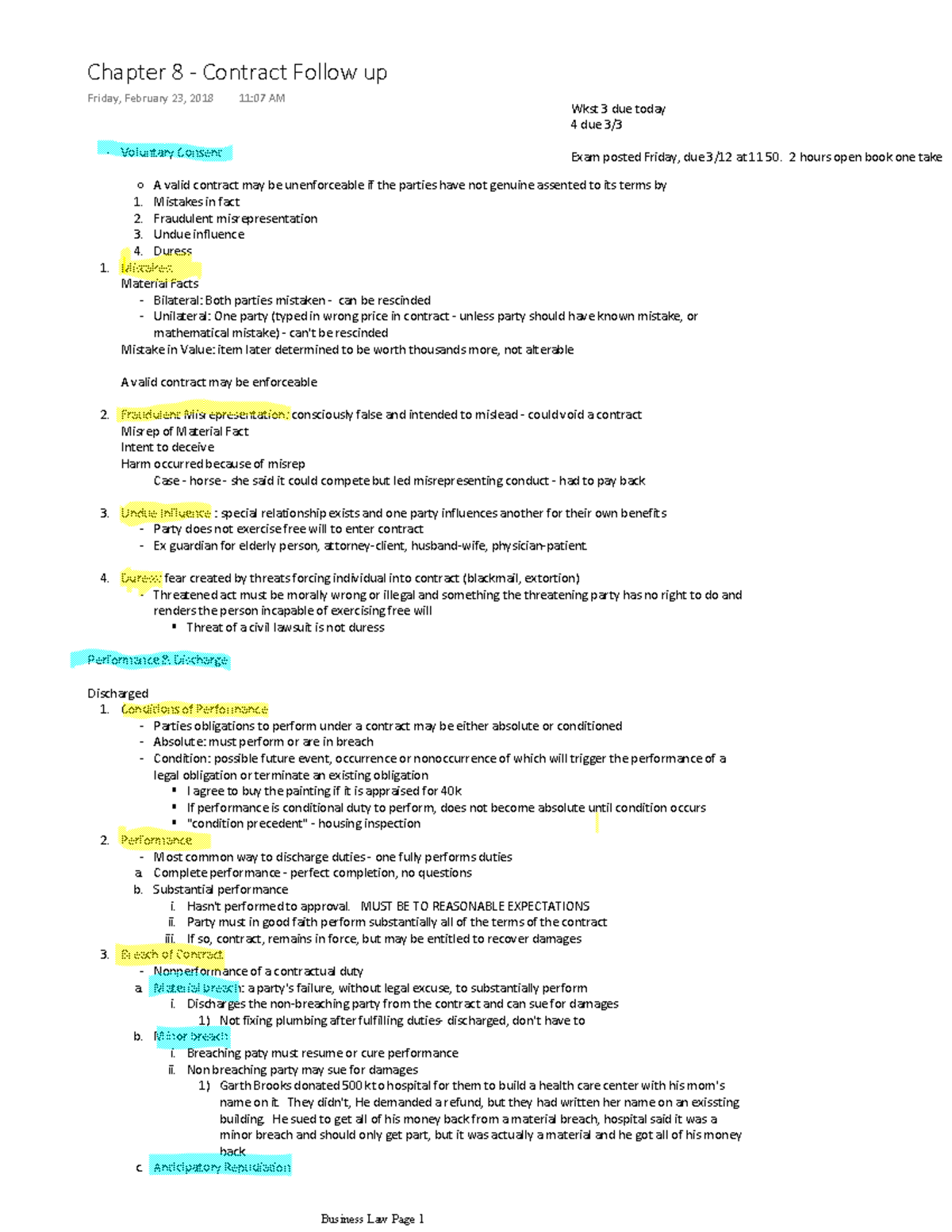 Chapter 8 - Contract Follow-up - Chapter 8 - Contract Follow up Friday ...