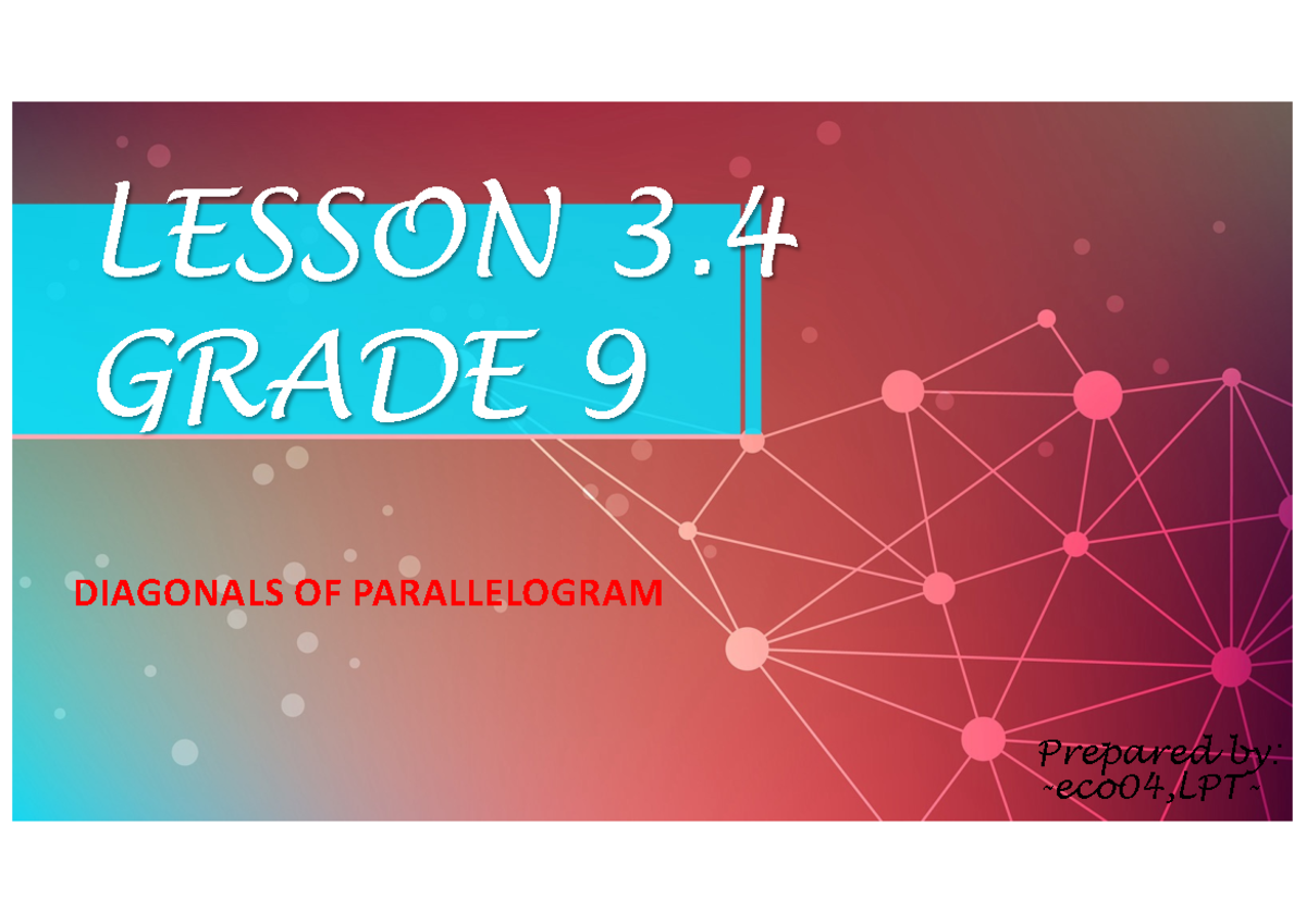 THE Diagonals - This presentation uses a free template provided by FPPT ...