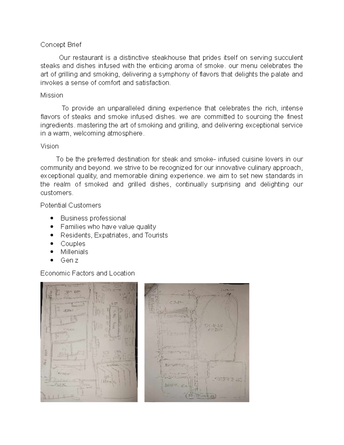 ERGO - Concept Brief Our restaurant is a distinctive steakhouse that ...