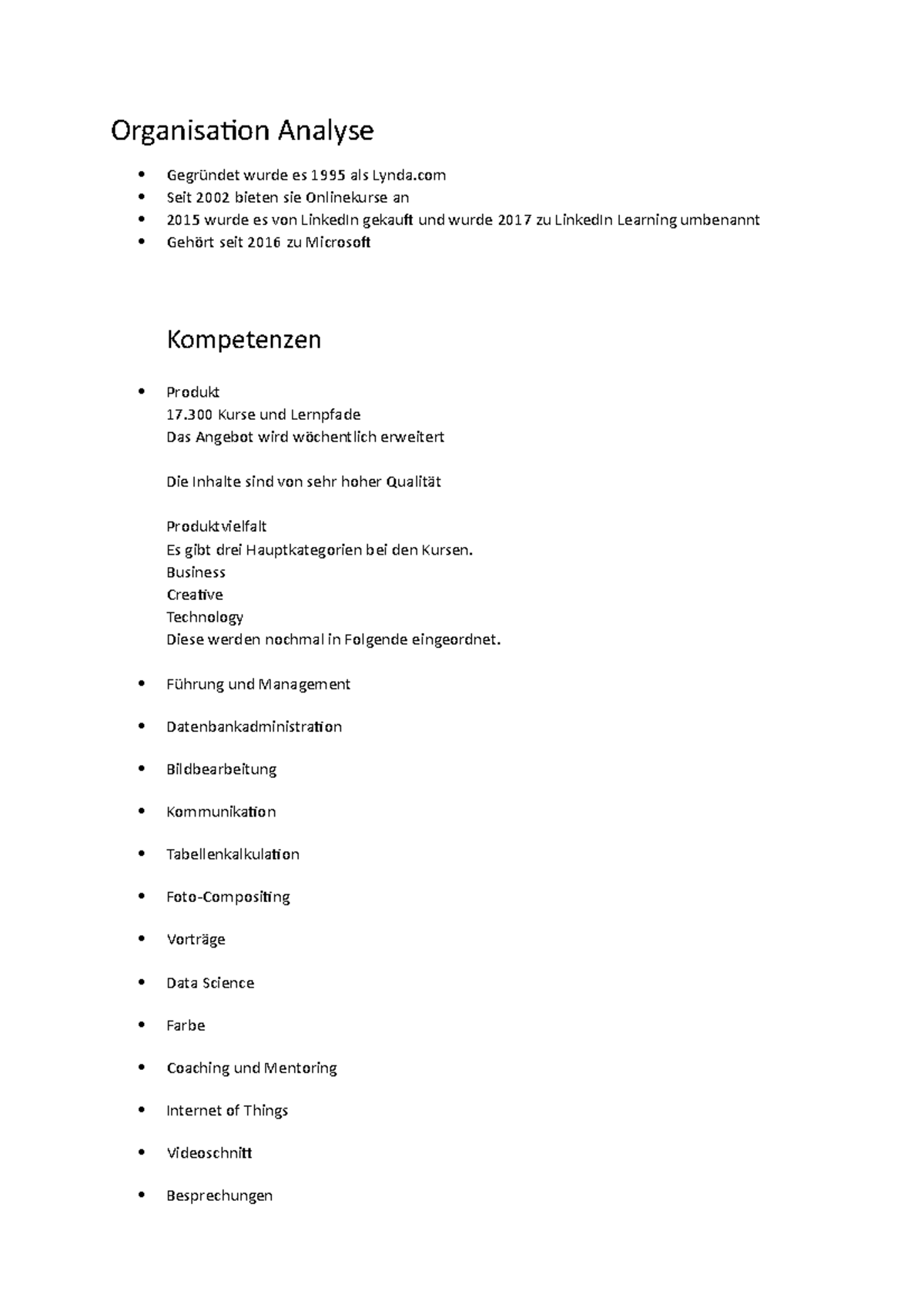 Organisation Analyse - fdfdg - Organisation Analyse Gegründet wurde es ...
