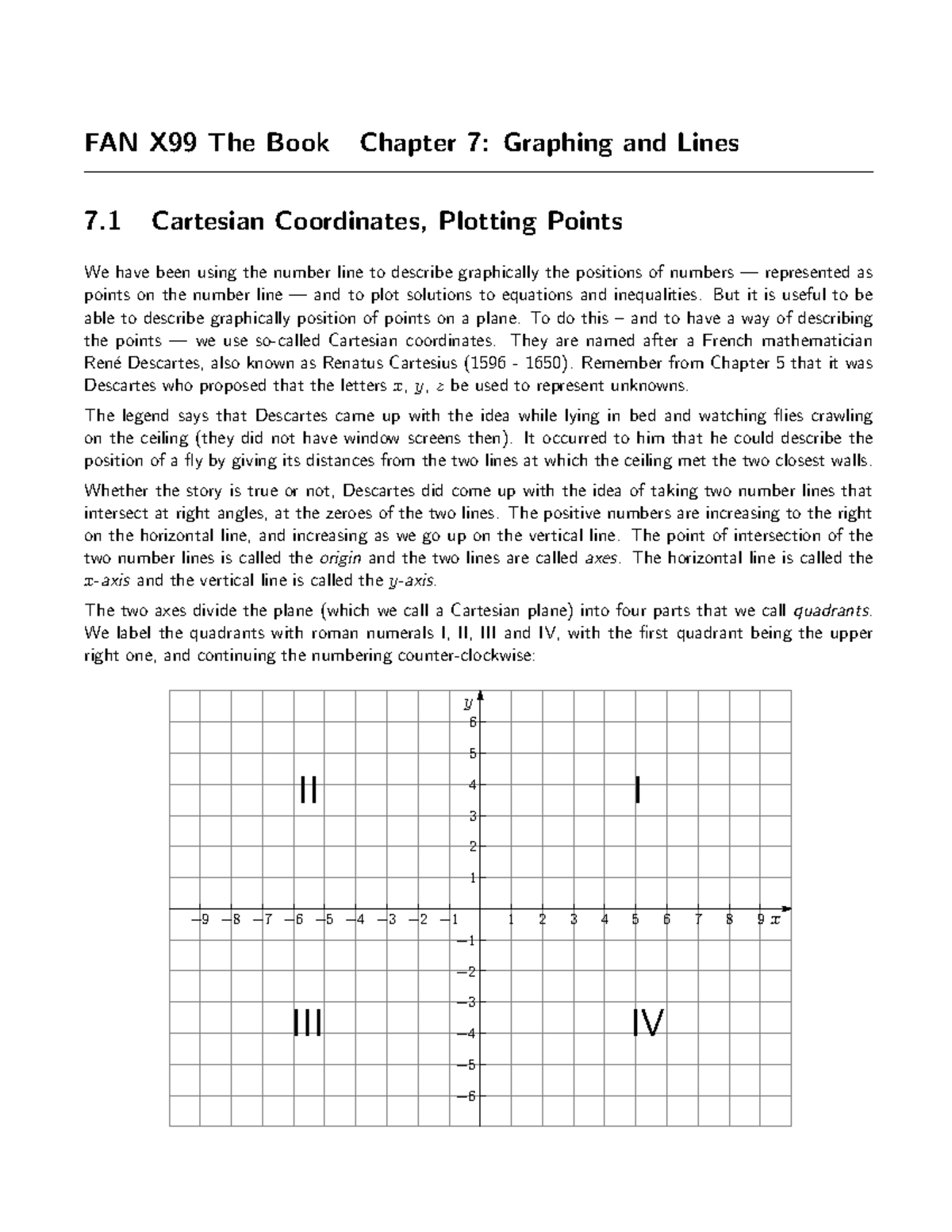Chapter 7 notes on the chapter - FAN X99 The Book Chapter 7: Graphing ...