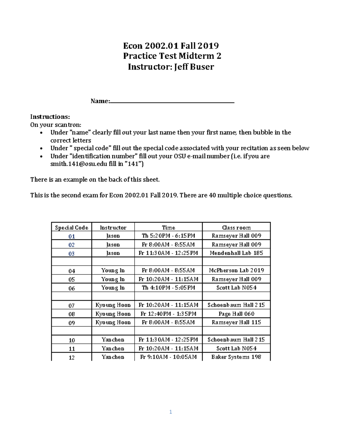 Econ2002 .01 Midterm 2 practice with answers - Econ 2002 Fall 2019 ...