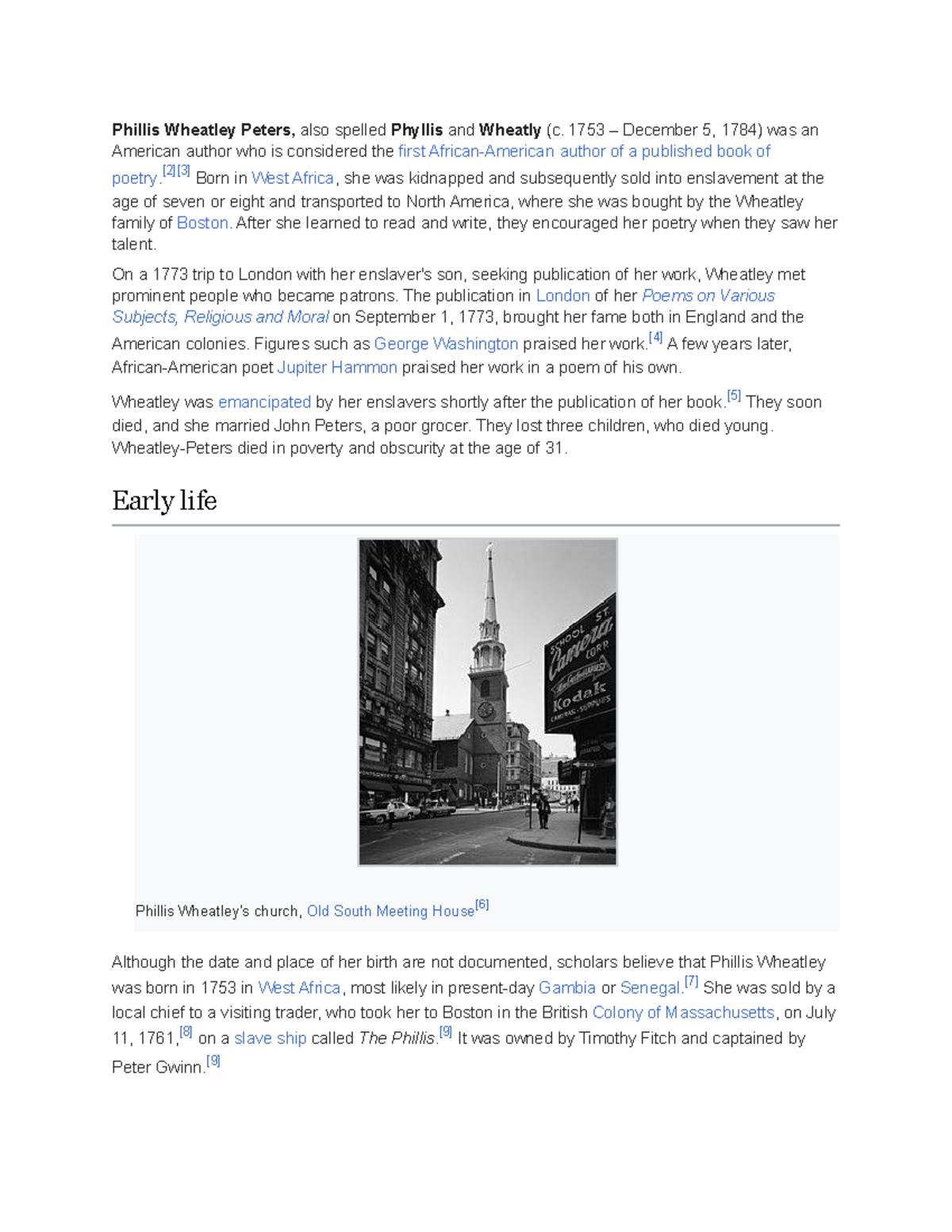 Bh2 - n/a - Phillis Wheatley Peters, also spelled Phyllis and Wheatly ...