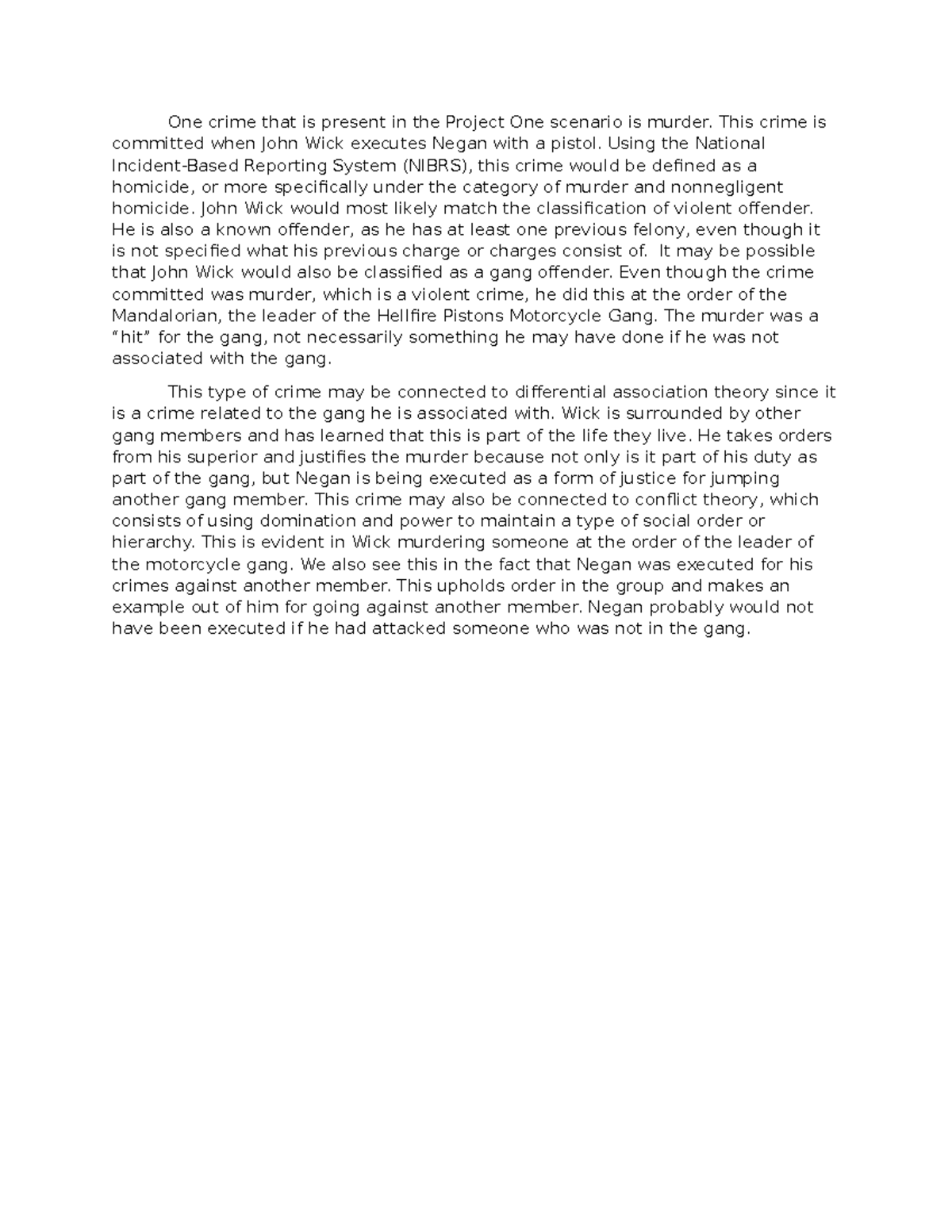 CJ 340 Module two assignment - One crime that is present in the Project ...