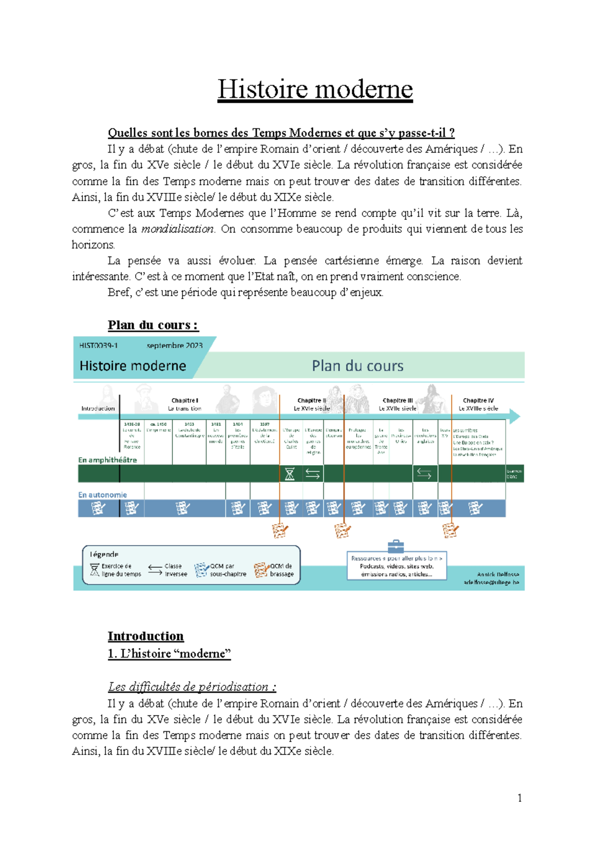 Histoire moderne - Prise de notes - Histoire moderne Quelles sont les ...