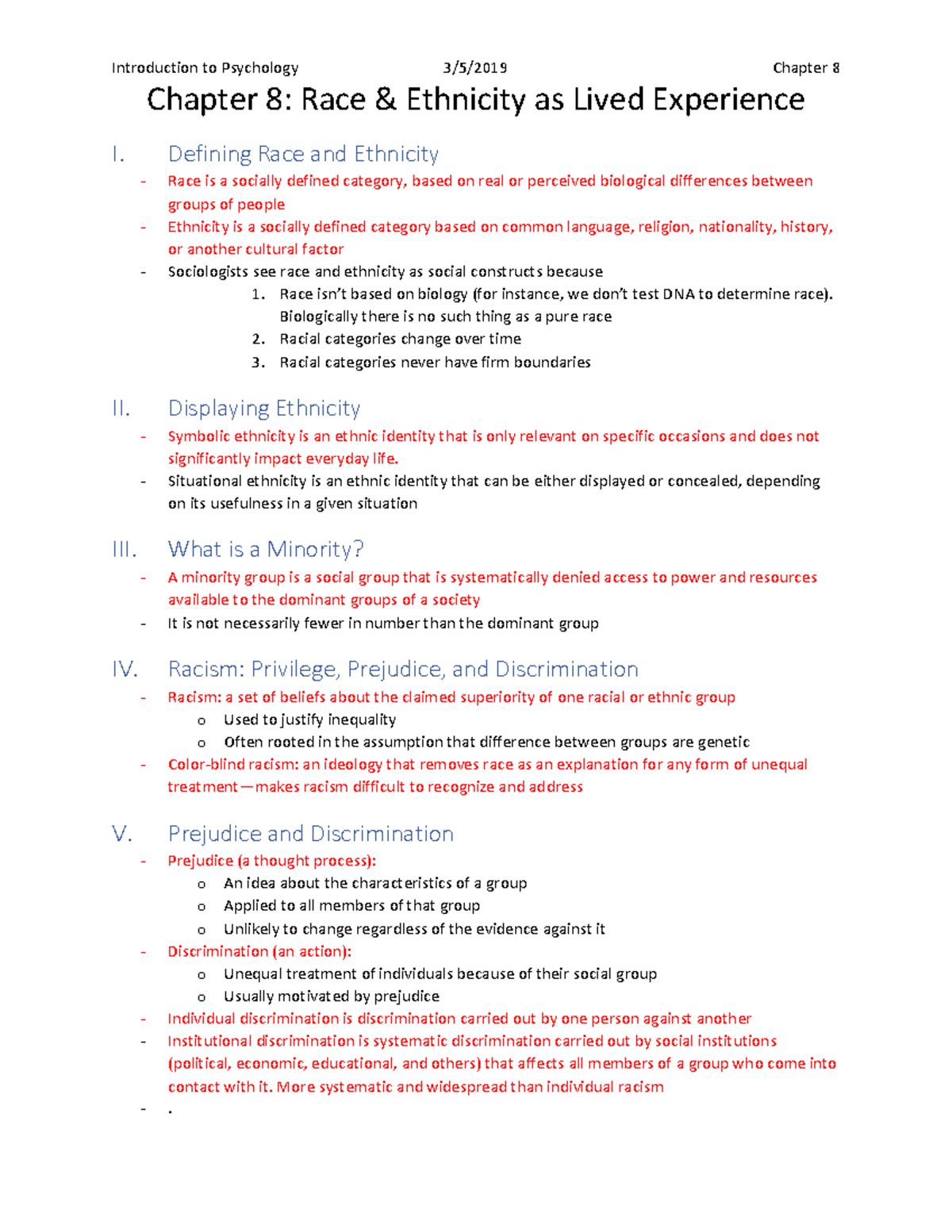 Chapter 8, Race and Ethnicity - Introduction to Psychology 3/5/2019 ...