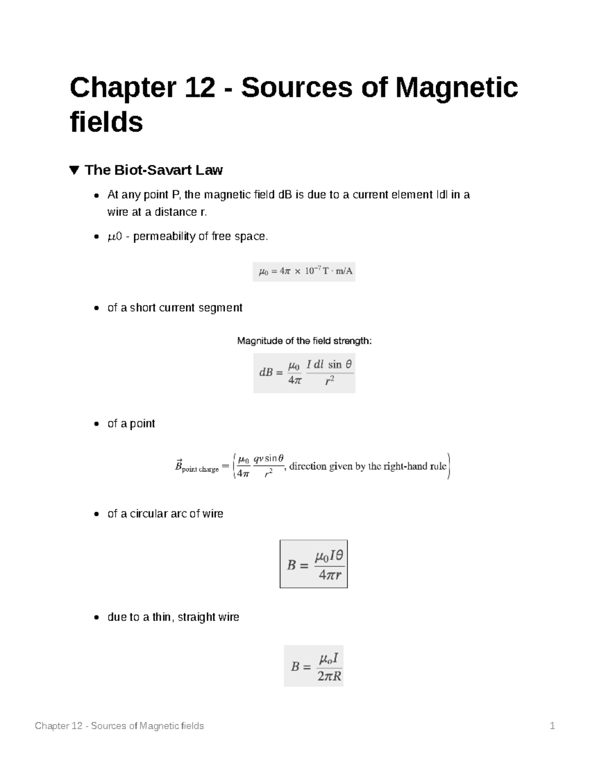 Chapter 12 - These are lecture notes from Prof. Balint's class made ...