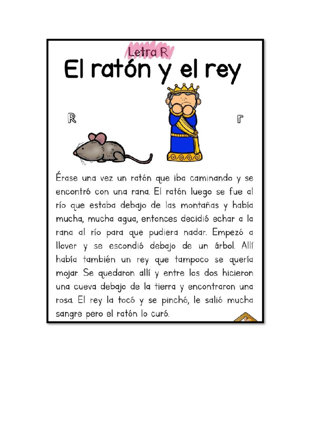Doc1 - perfecta - Letra R El ratón y el rey R r Érase una vez un ratón ...