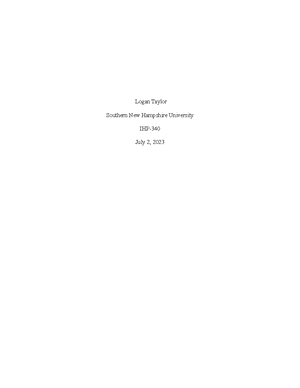 Module 3 paper - n/a - Logan Taylor Southern New Hampshire University ...