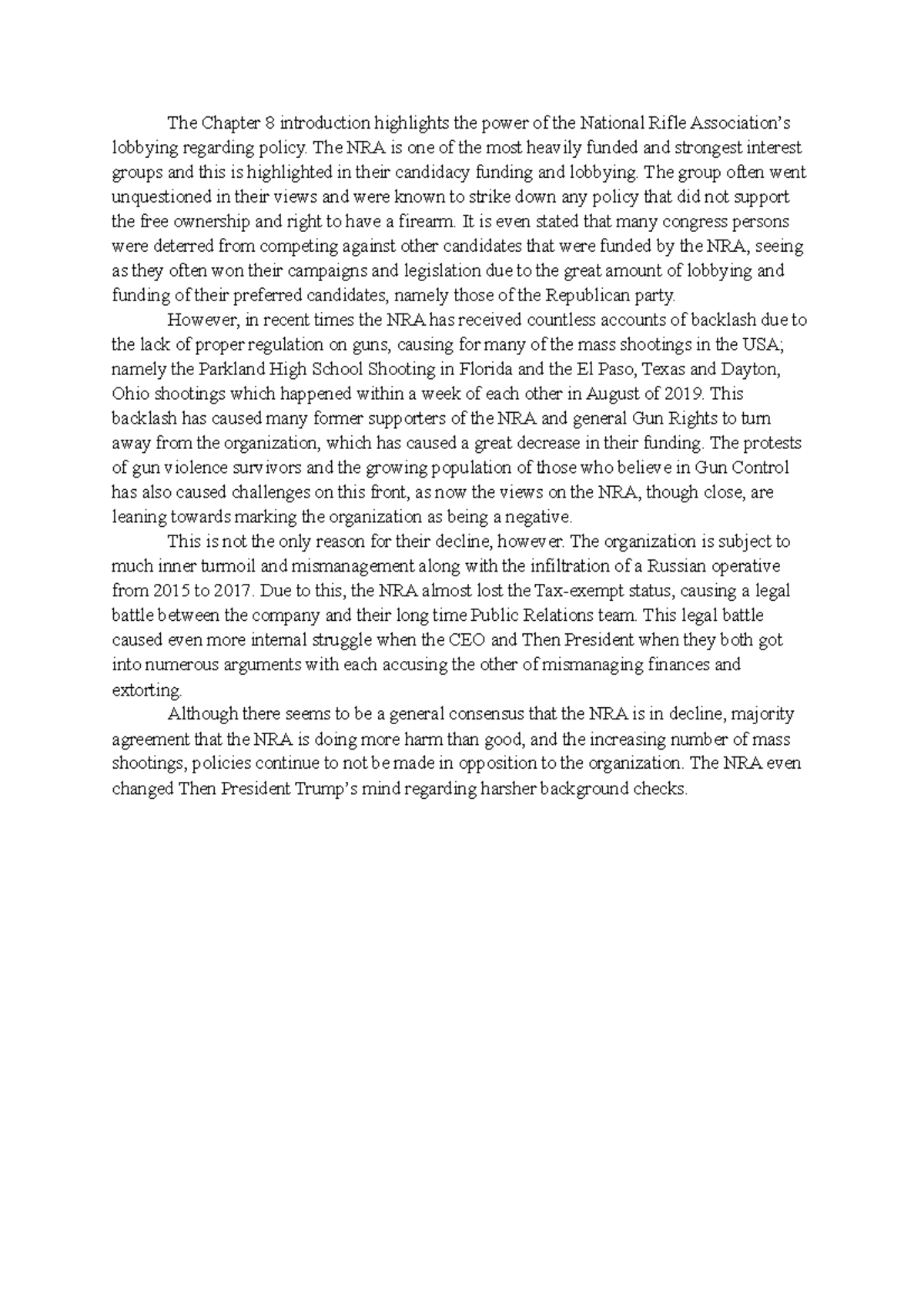 NRA - Chapter 8 - The Chapter 8 introduction highlights the power of ...