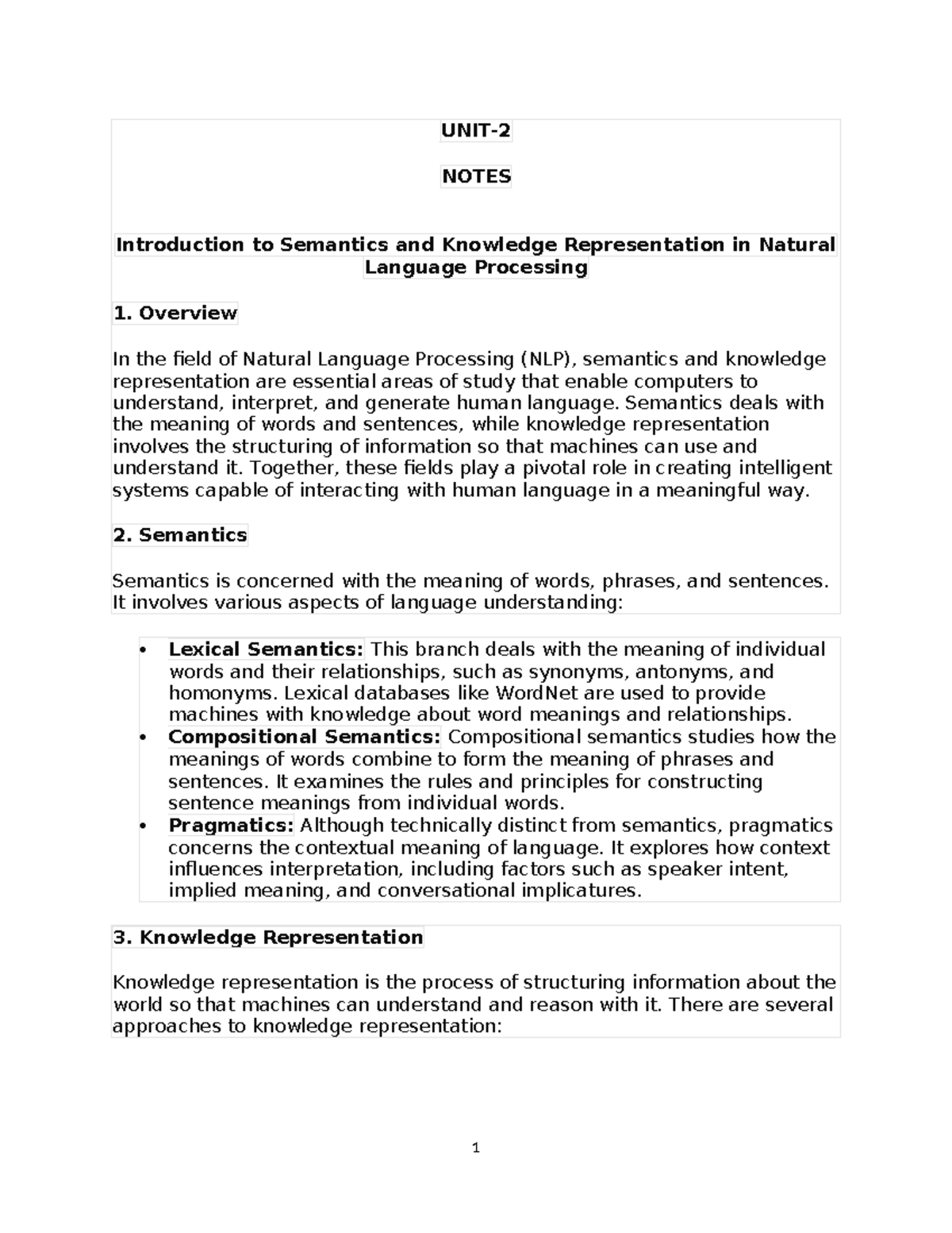 UNIT-2 NLP - UNIT- NOTES Introduction to Semantics and Knowledge ...