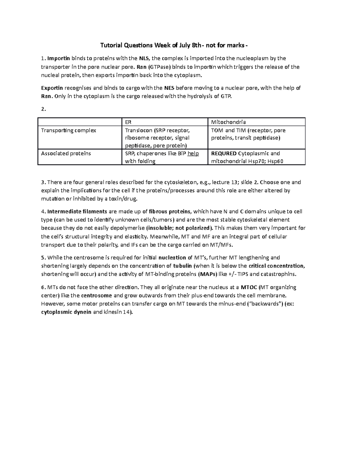Tutorial 7 Problem Set Answers - Tutorial Questions Week of July 8th - not for marks - Importin ...