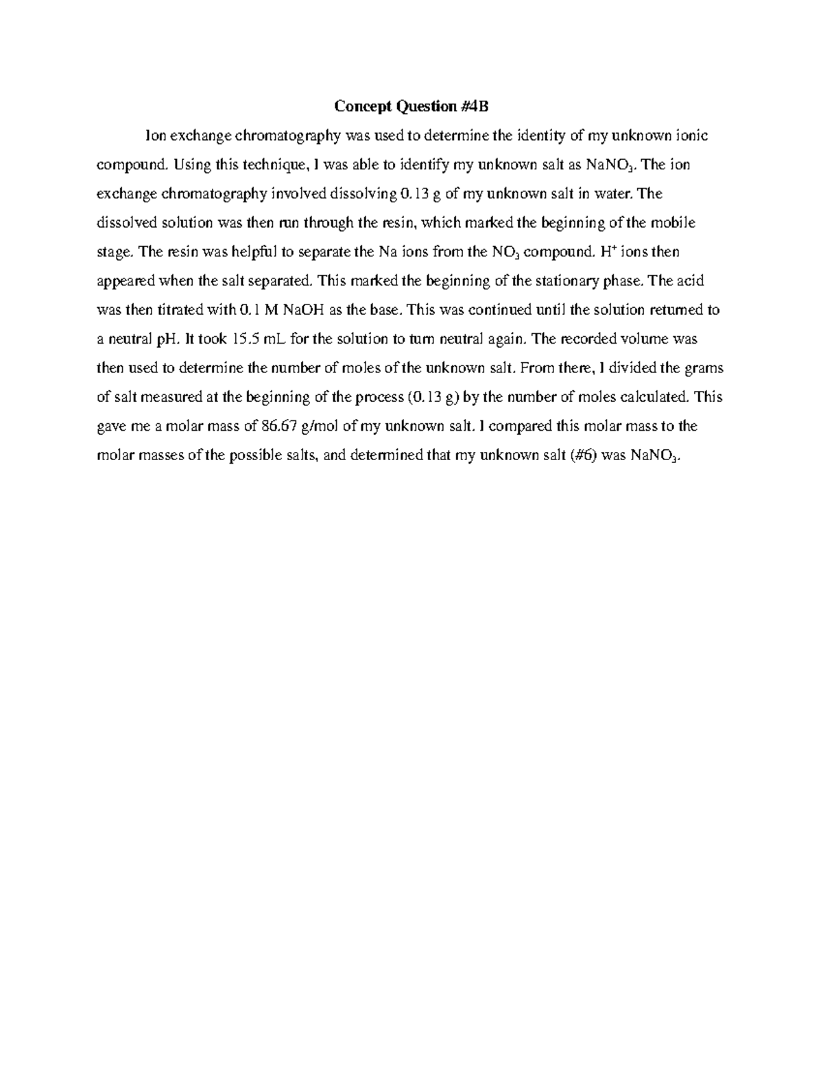 Concept Question #3B - Lecture 9/8 - Concept Question #4B Ion exchange ...