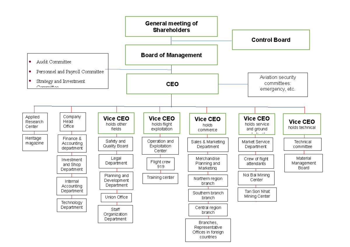 Vietnam Airlines HRM Structure - Vice CEO holds technical Aviation ...