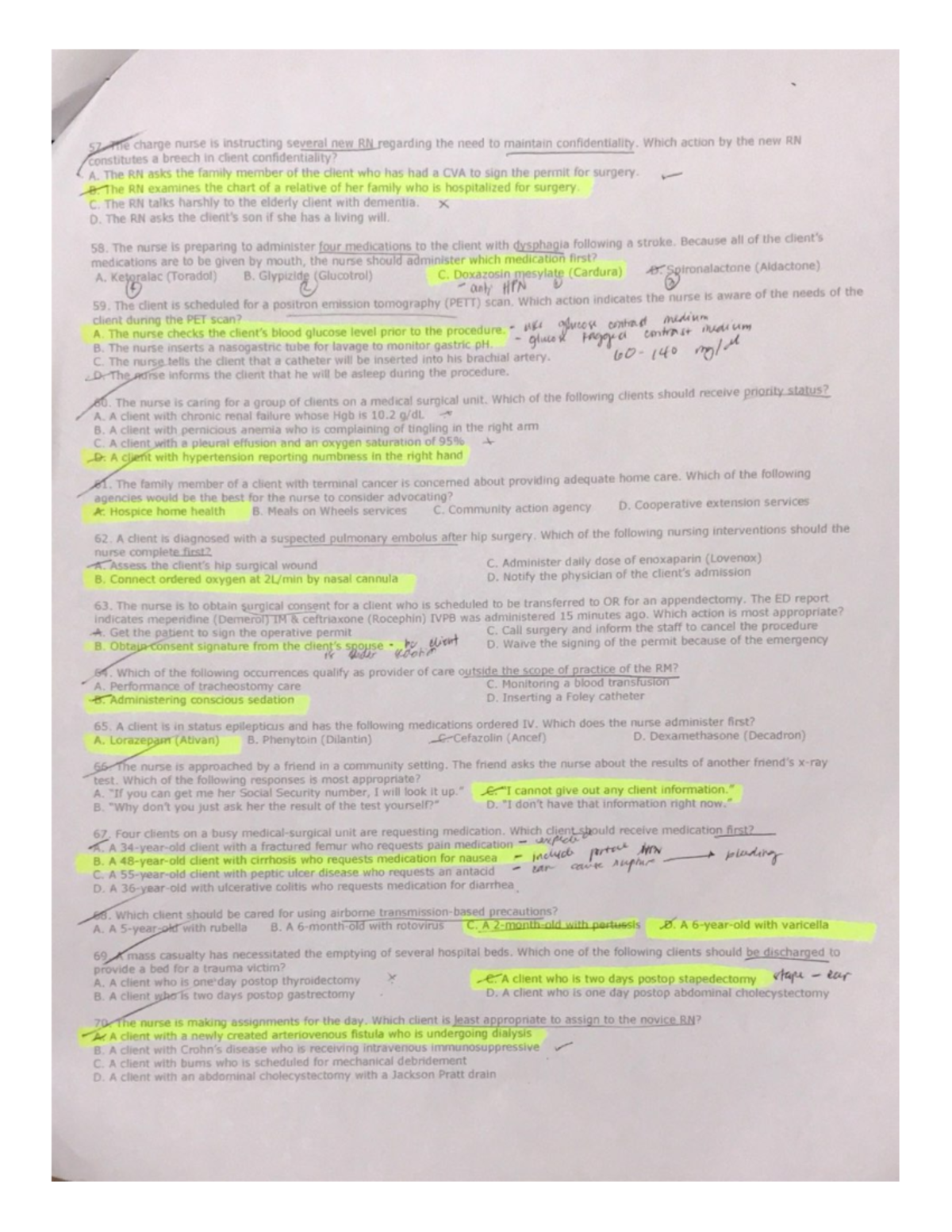 Medical Surgical Practice Multiple Choice Questions - Theoretical ...