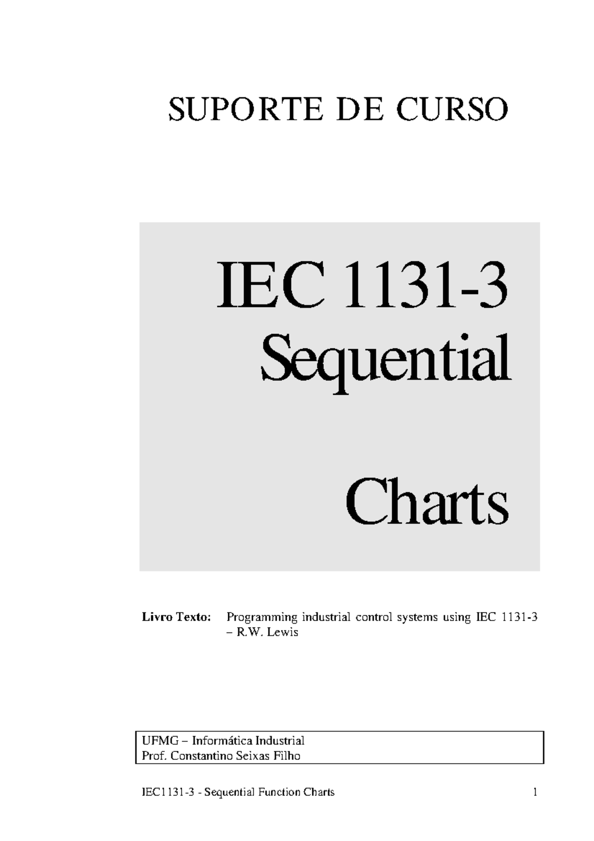 IEC1131SFC - Programação de sistemas de controle industriais utilizando ...