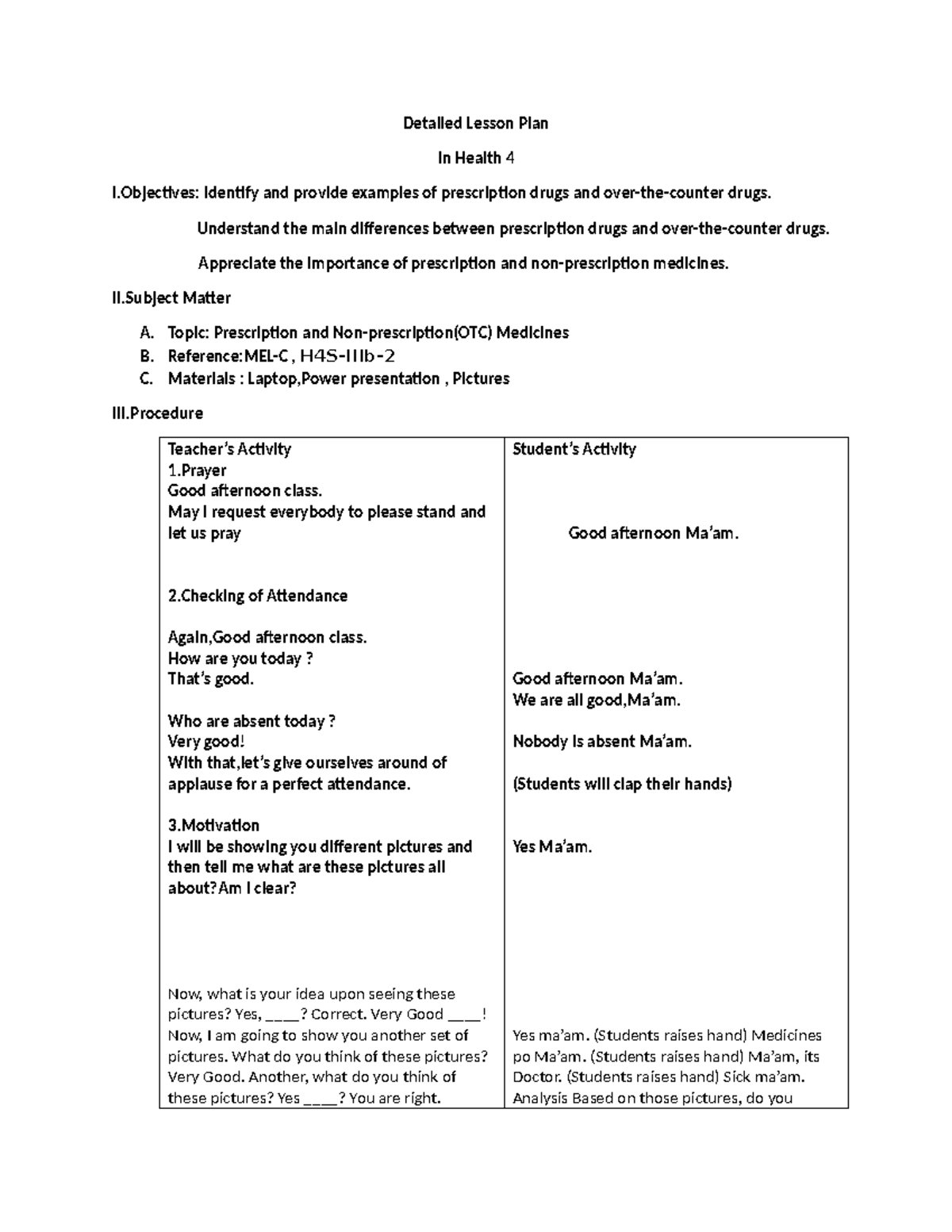 Detailed Lesson Plan - Understand the main differences between ...