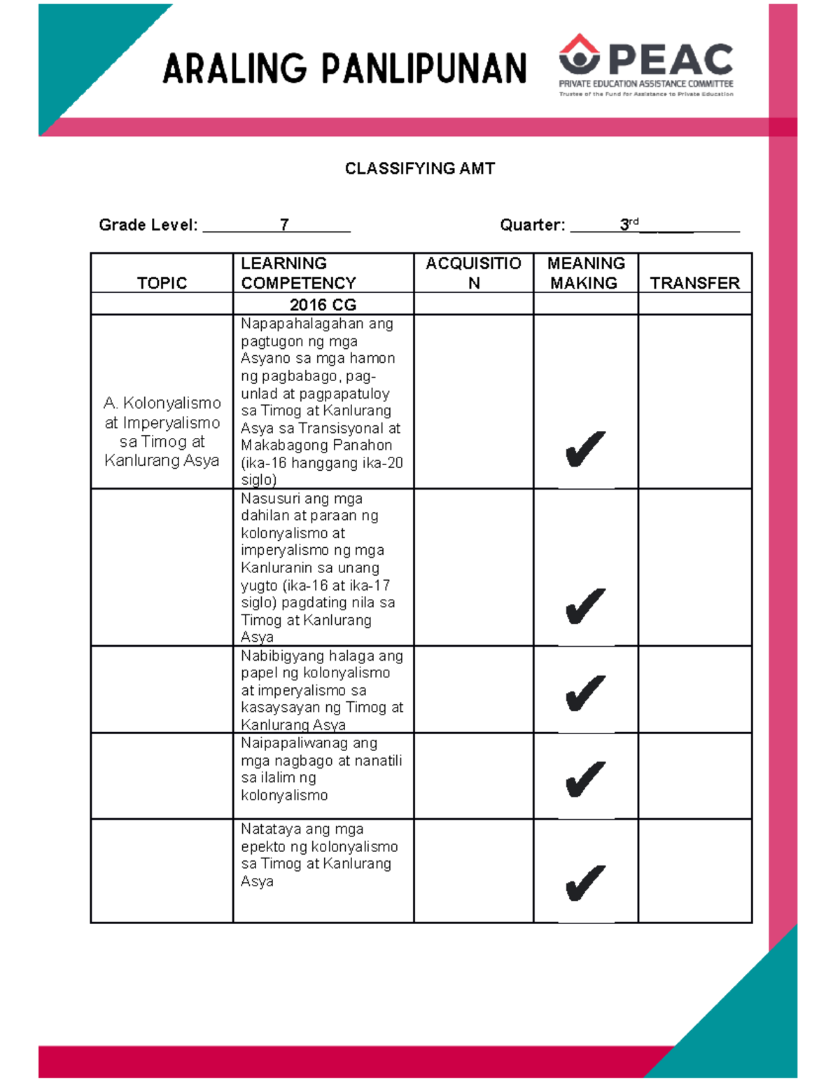 S1 1 - Joana - CLASSIFYING AMT Grade Level: 7 Quarter: 3 rd ...