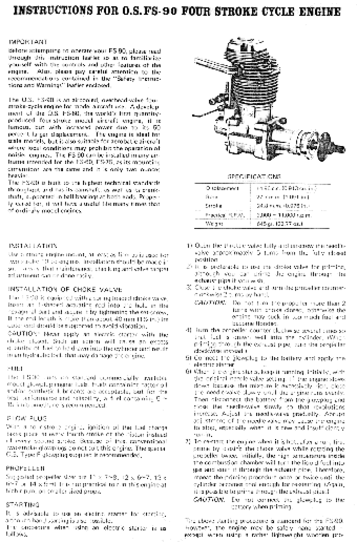 FS-90 manual - How internal combustion is - MECH 223 - Studocu