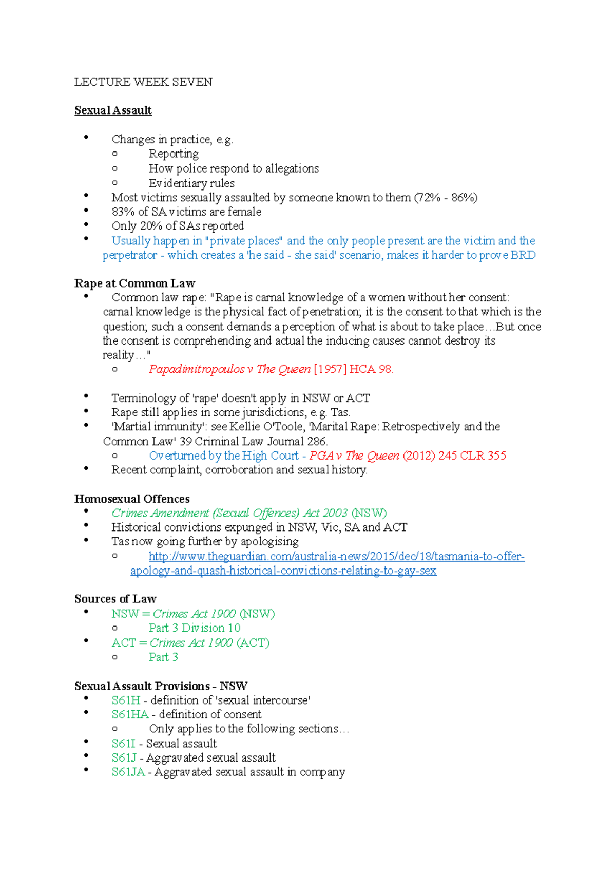 Lecture WEEK Seven - Dr Brendon Murphy - LECTURE WEEK SEVEN Sexual ...