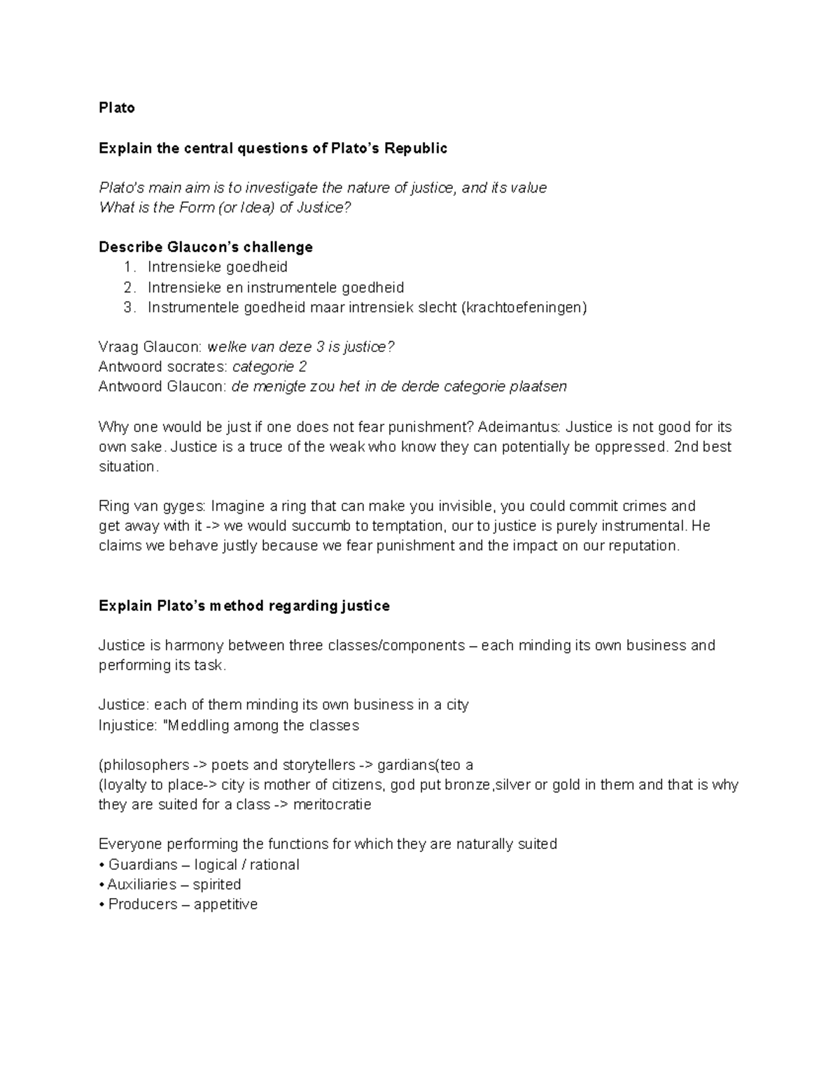 Politieke filosofie samenvatting daan - Plato Explain the central ...