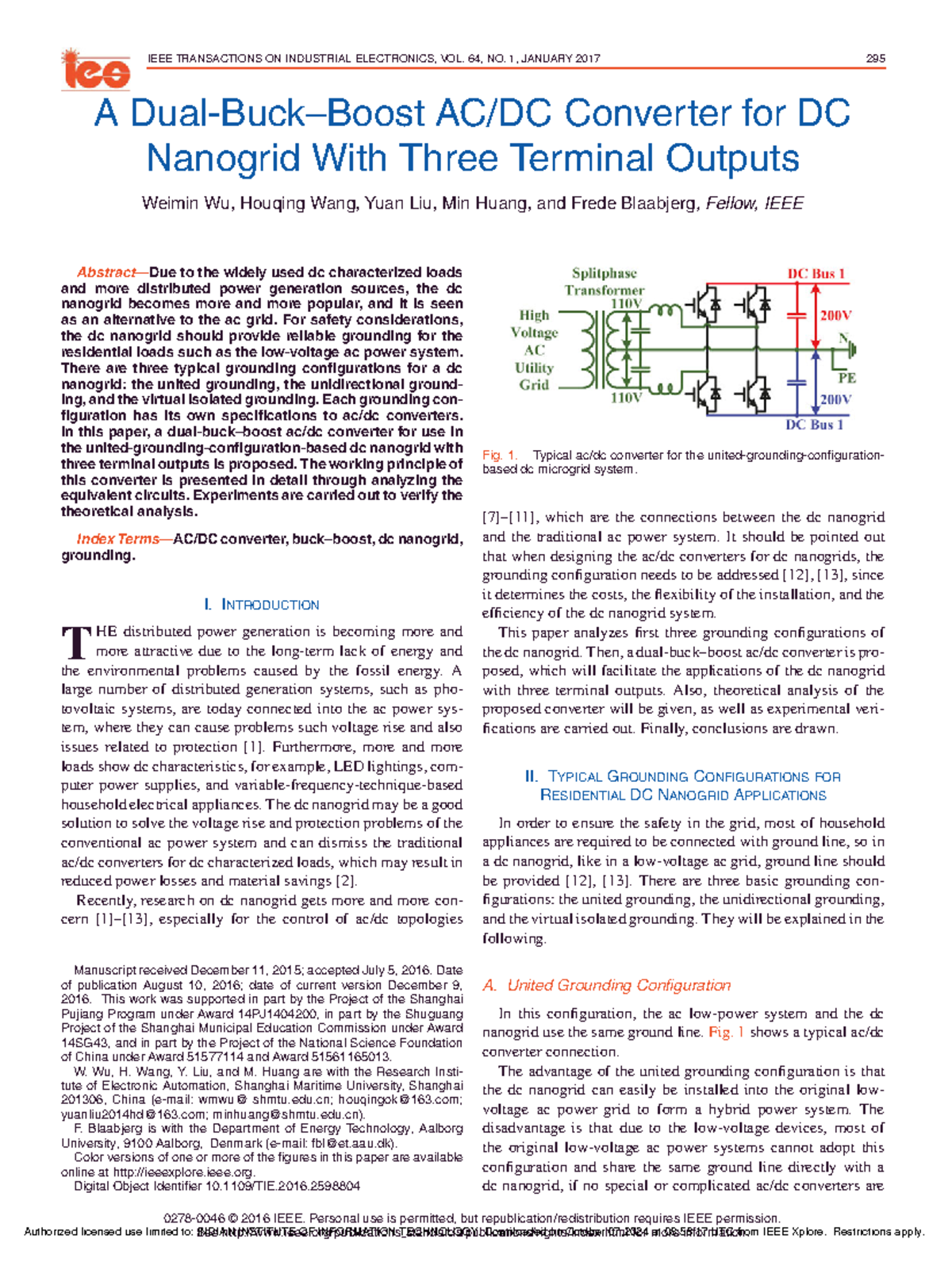 A Dual-Buck Boost AC DC Converter for DC Nanogrid With Three Terminal ...
