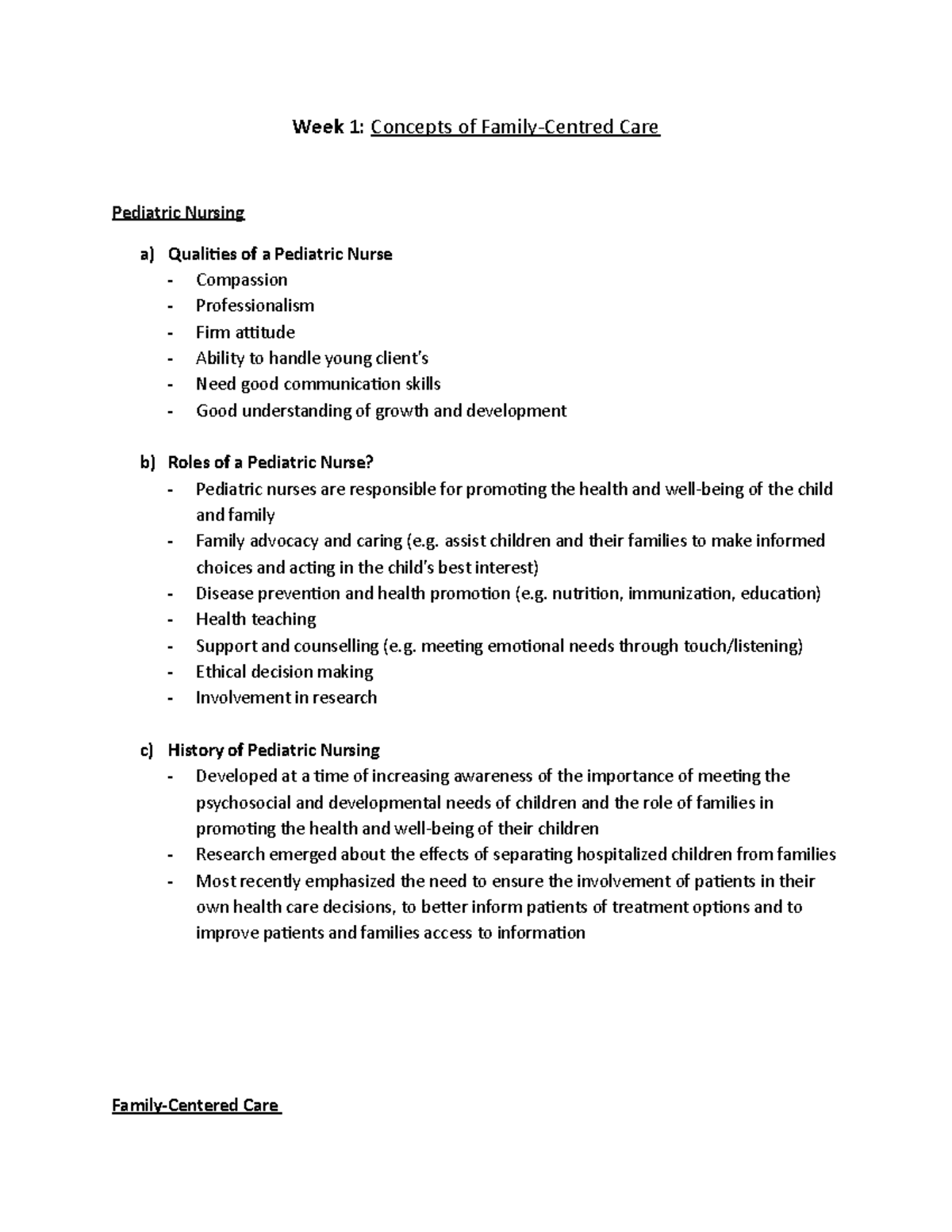 1 Concepts of Family-Centred Care - assist children and their families ...