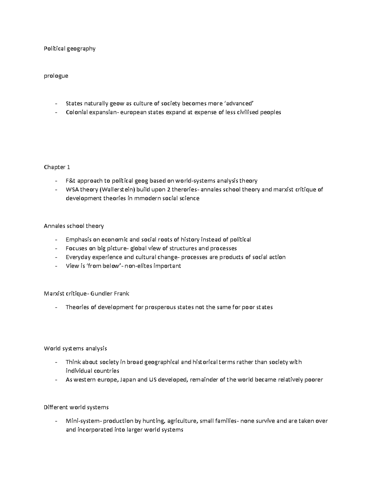 F&t 2018 - Notes up to - Political Geography - Political geography ...