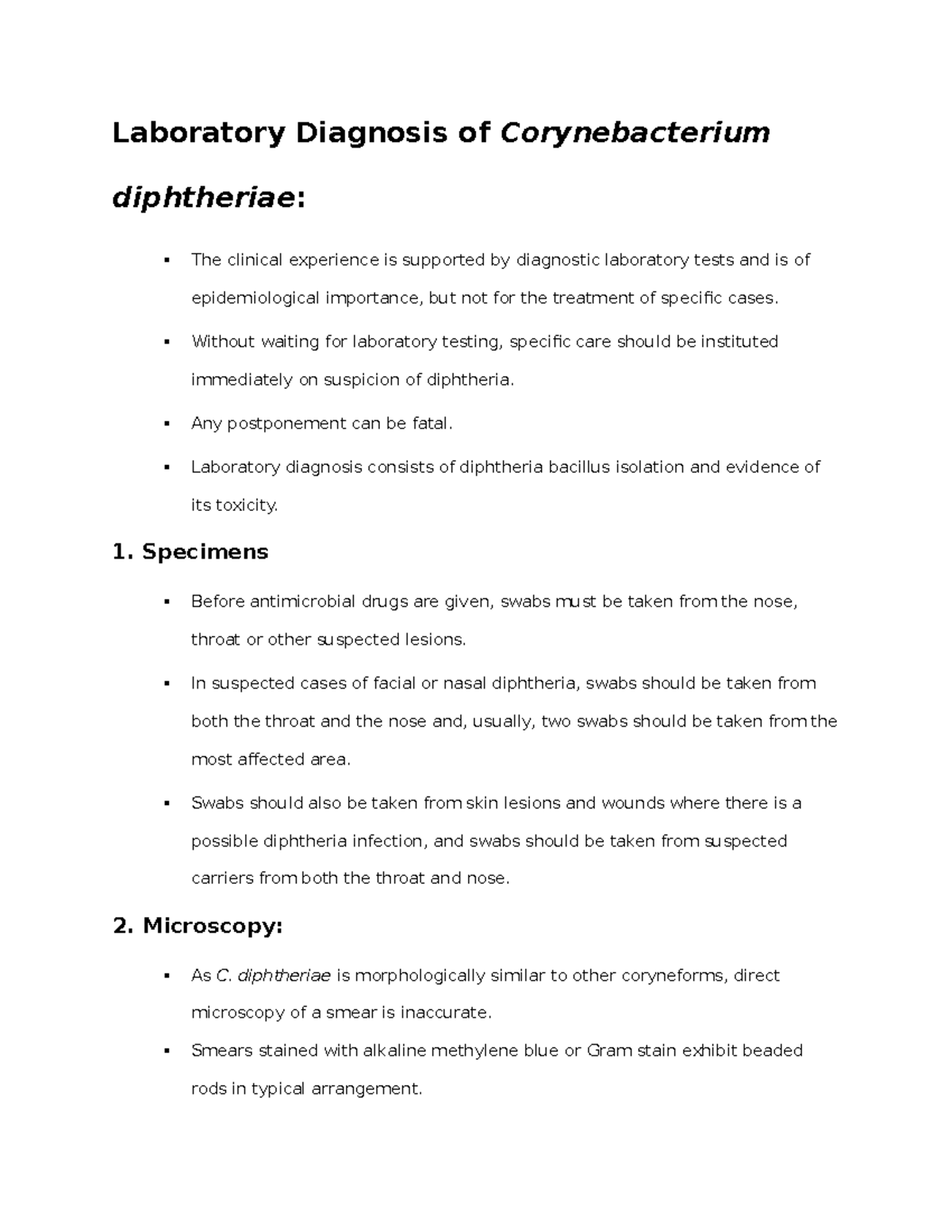 Biology Science 45 - Laboratory Diagnosis of Corynebacterium ...