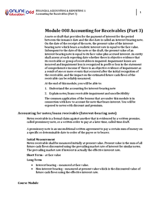 Module 006 Accounting for Receivables (Part 1) - Accounting for ...