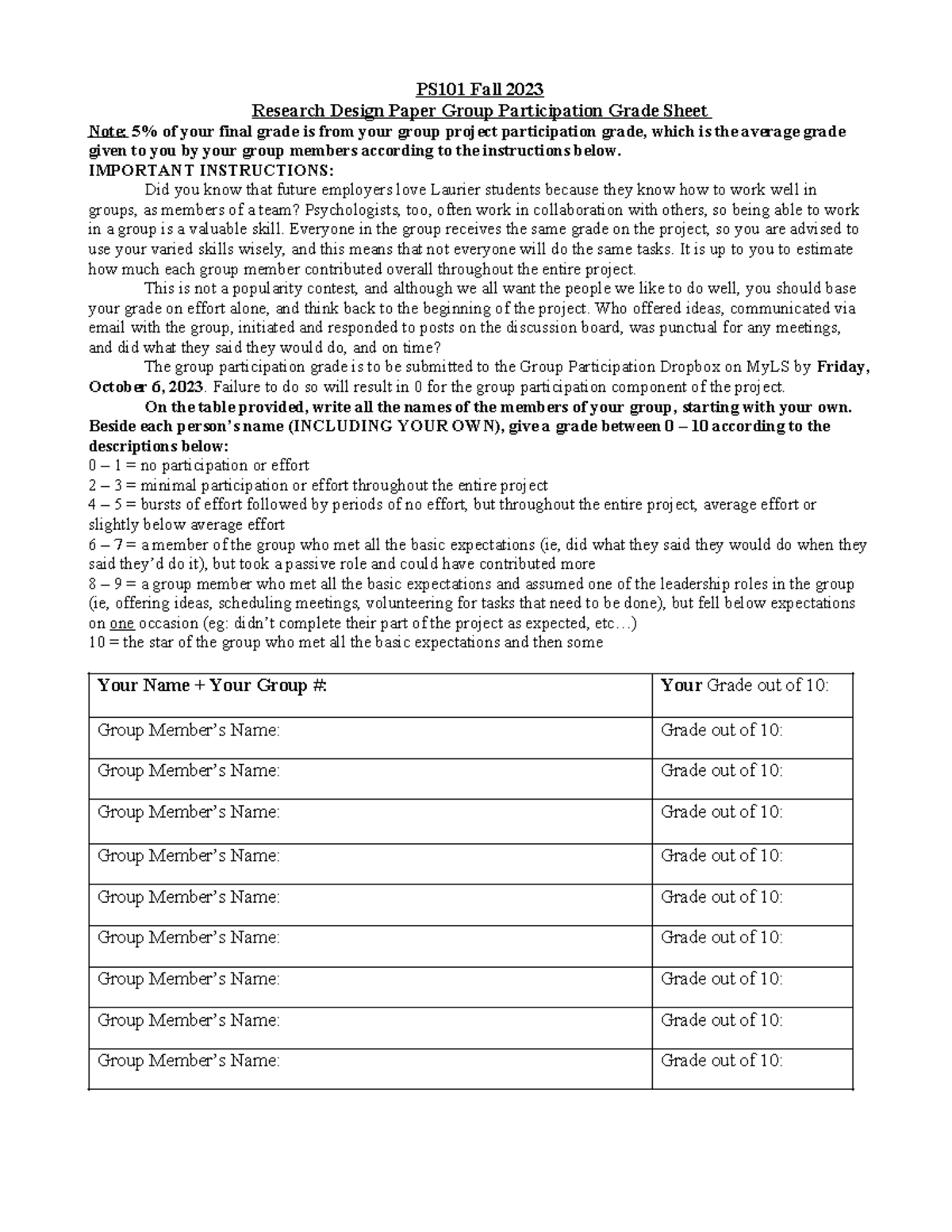 PS101 Group Participation Grade Scheme F23 - PS101 Fall 2023 Research ...
