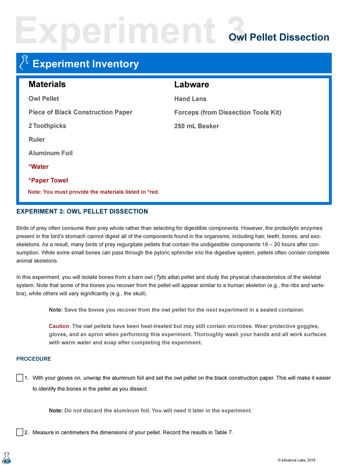 AP 5069 L06 Exp3 Owl Pell Diss-1 - : Introduction to Science Experiment ...