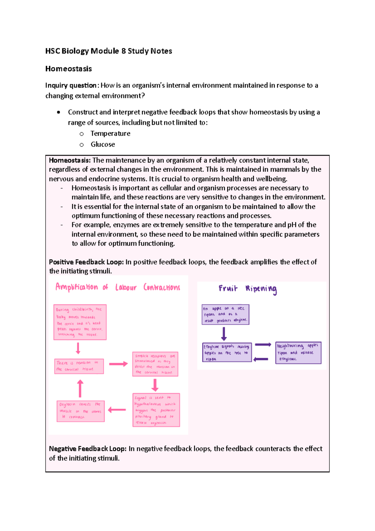 HSC Biology Module 8 Study Notes FOR Sharing - HSC Biology Module 8 ...