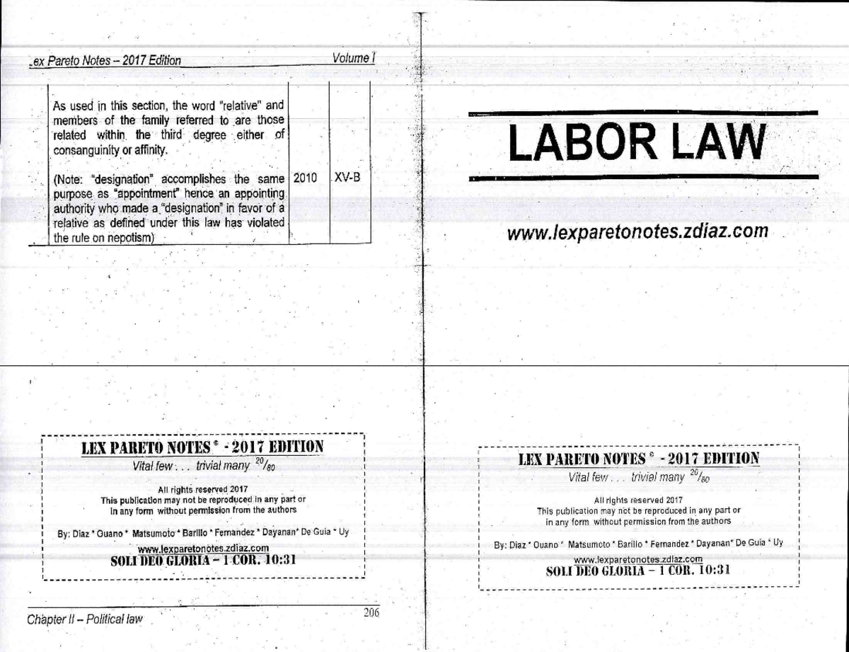2. Labor Law (2017 Lex Pareto) - Studocu