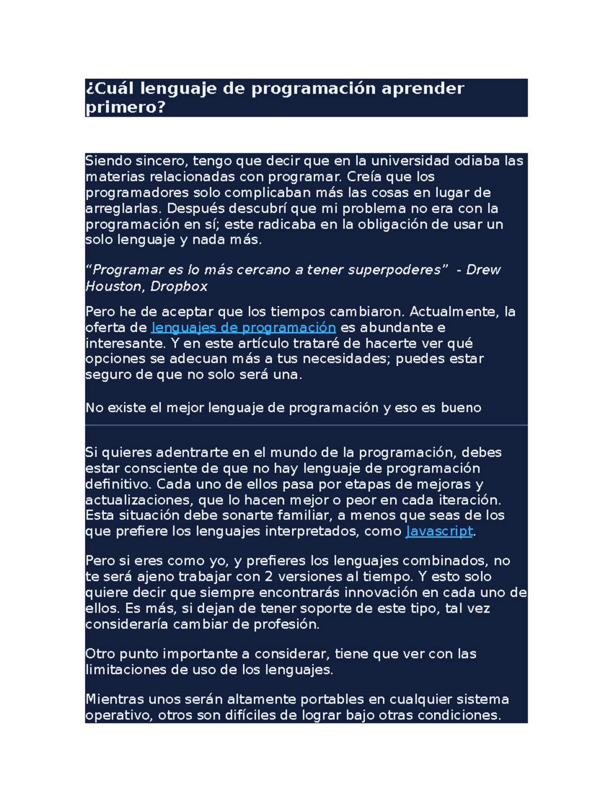 33. ¿Cuál lenguaje de programación aprender primero - ¿Cuál lenguaje de ...