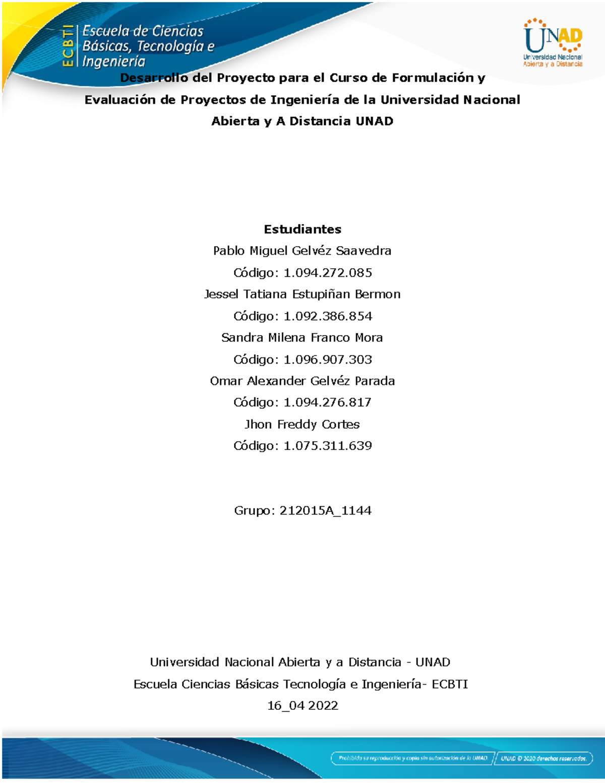 Grupo 212015 A 1144 desarrollo de la actividad etapa 4 R 15-11 - Desarrollo del Proyecto para el ...