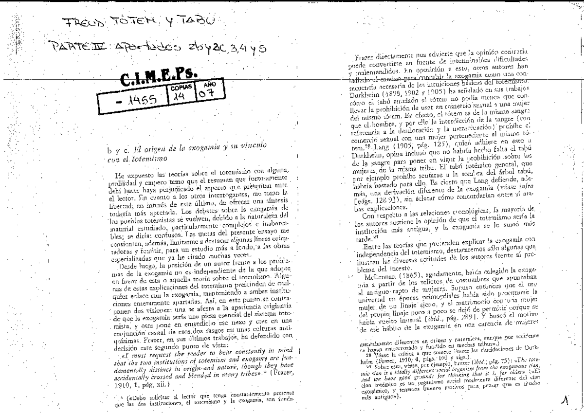 1455 - Freud tótem y tabú, el origen de la exogamia el mito de la horda ...